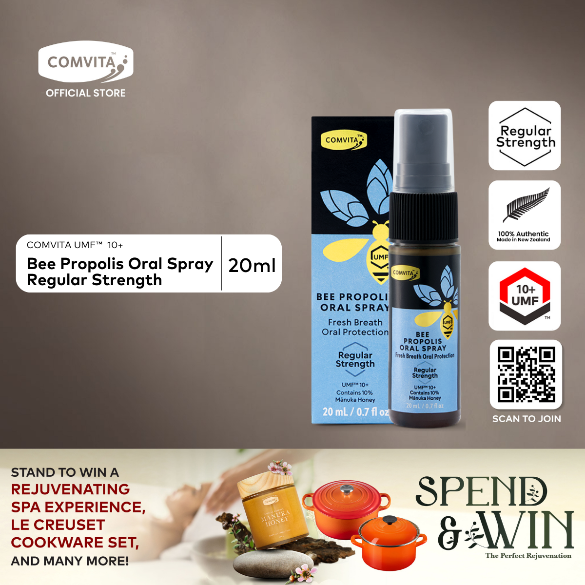 Bee Propolis Oral Spray Regular Strength (20ml) – Comvita Singapore