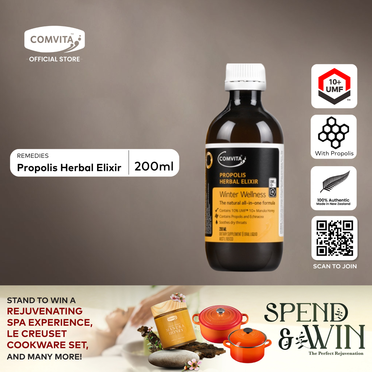 Propolis Herbal Elixir, 200 ml. – Comvita Singapore